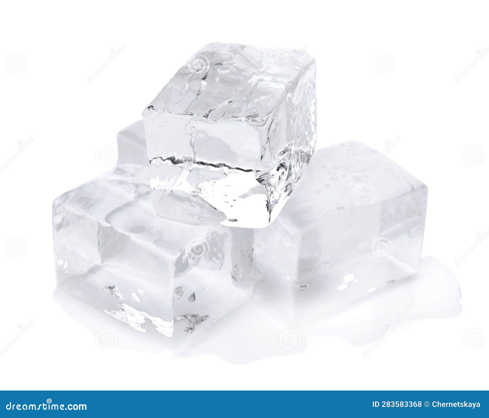 Many Crystal Clear Ice Cubes Isolated on White Stock Photo - Image of ...