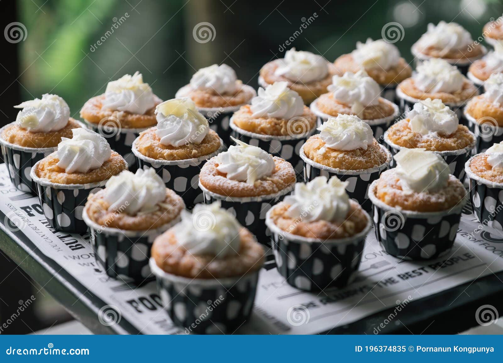 Many Cupcakes on Table for Lunch Stock Image - Image of homemade ...