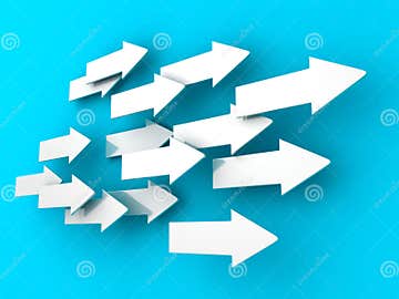 Many 3d Arrows Flow in Same Direction Stock Illustration - Illustration ...