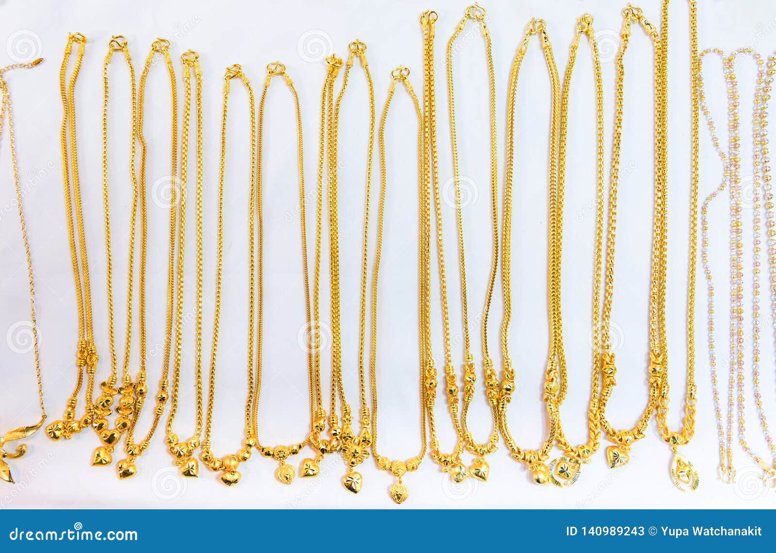 Many Design of Gold Necklace Stock Image - Image of color, pattern ...