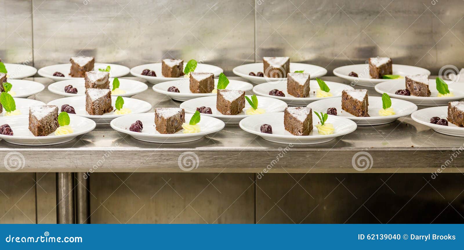 Many Desserts on Prep Table Stock Photo - Image of food, preparing ...