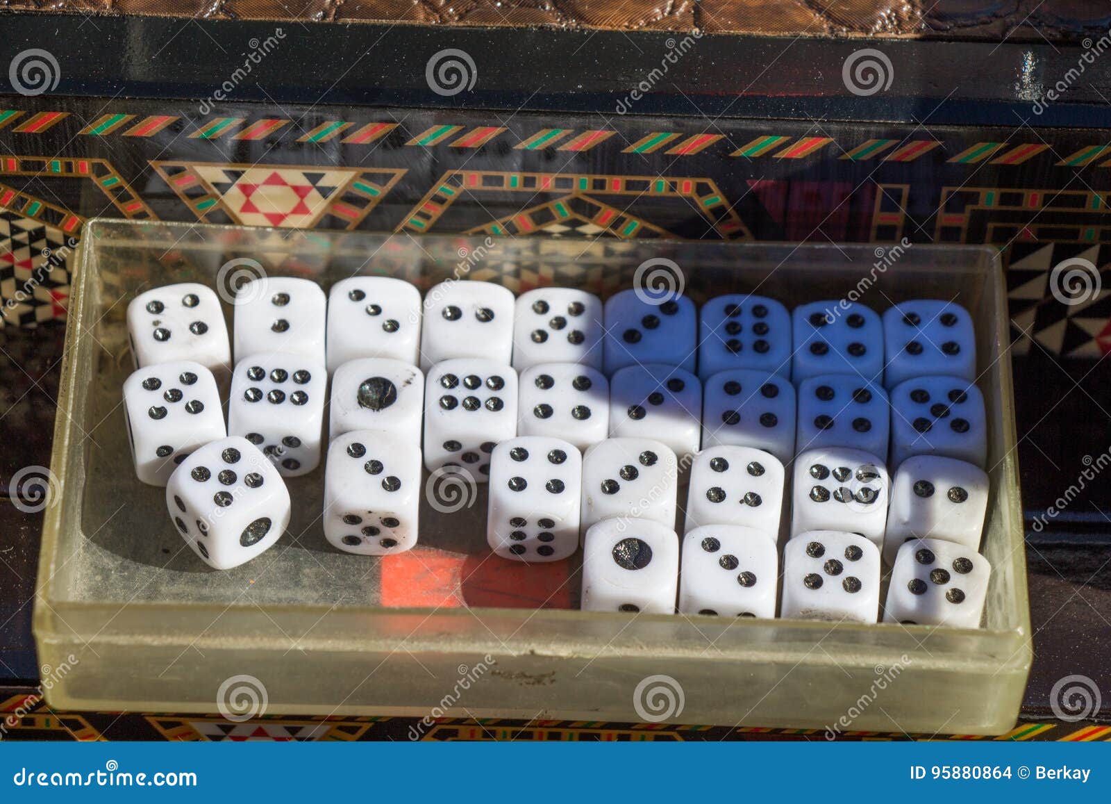 Many dice on a table stock photo. Image of numbers, dots - 95880864