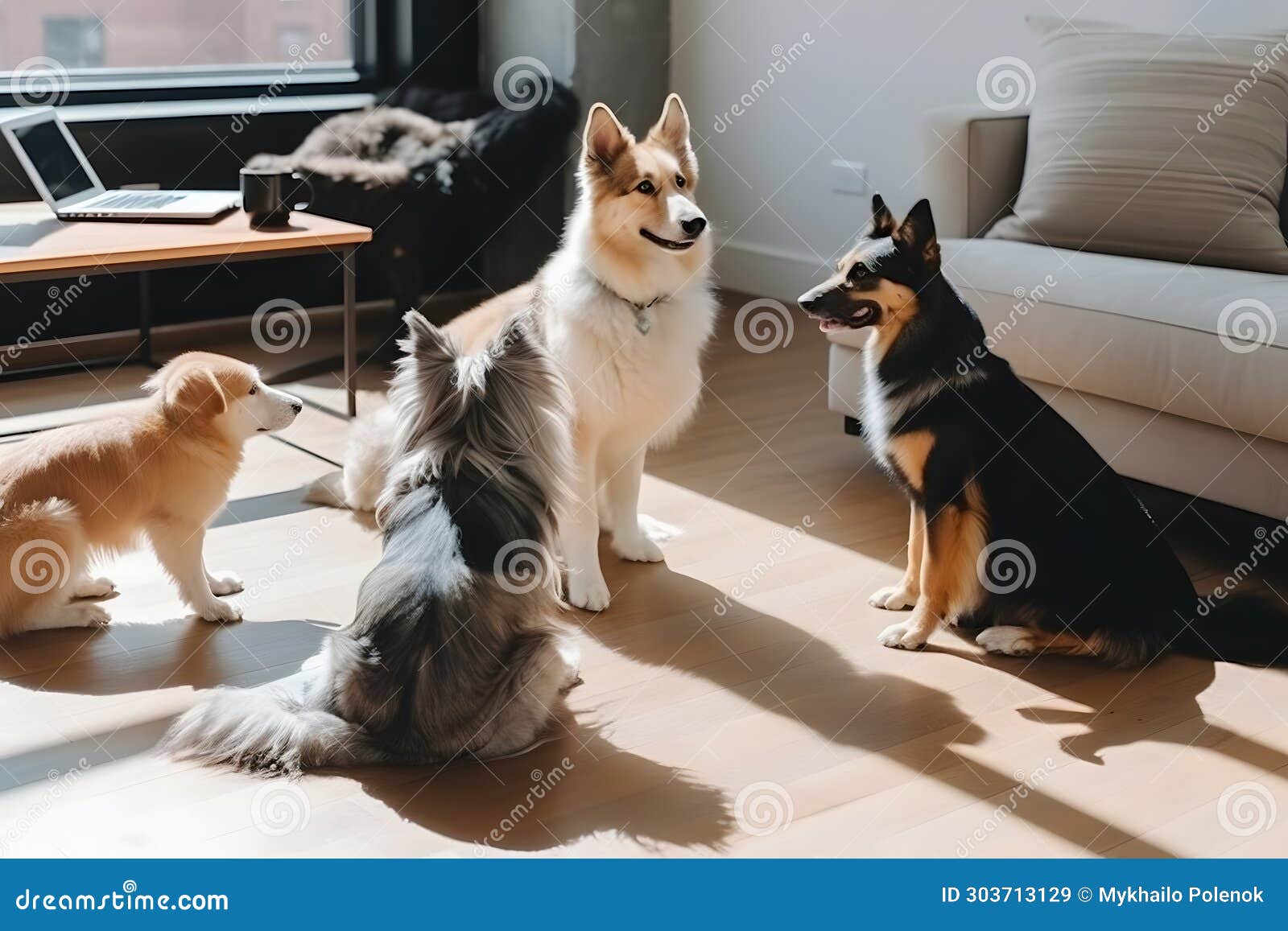 Many Different Breeds of Dogs. Neural Network AI Generated Stock Image ...