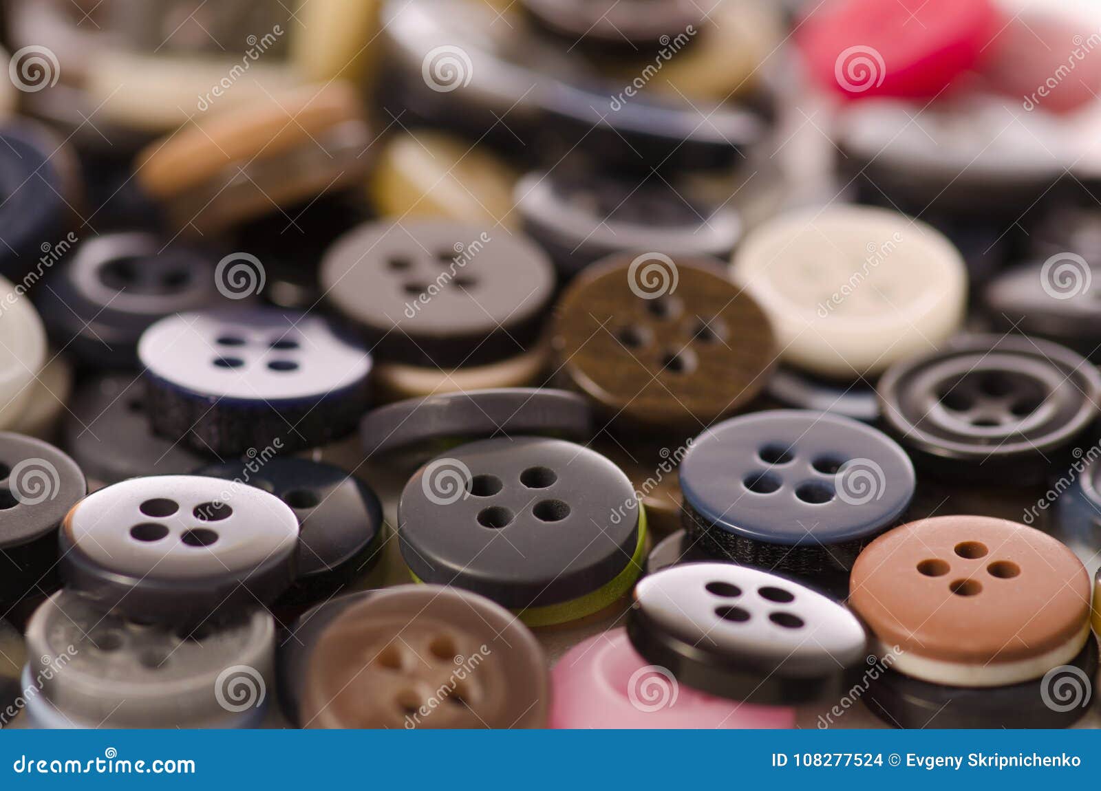 Many different buttons stock photo. Image of craft, colored - 108277524