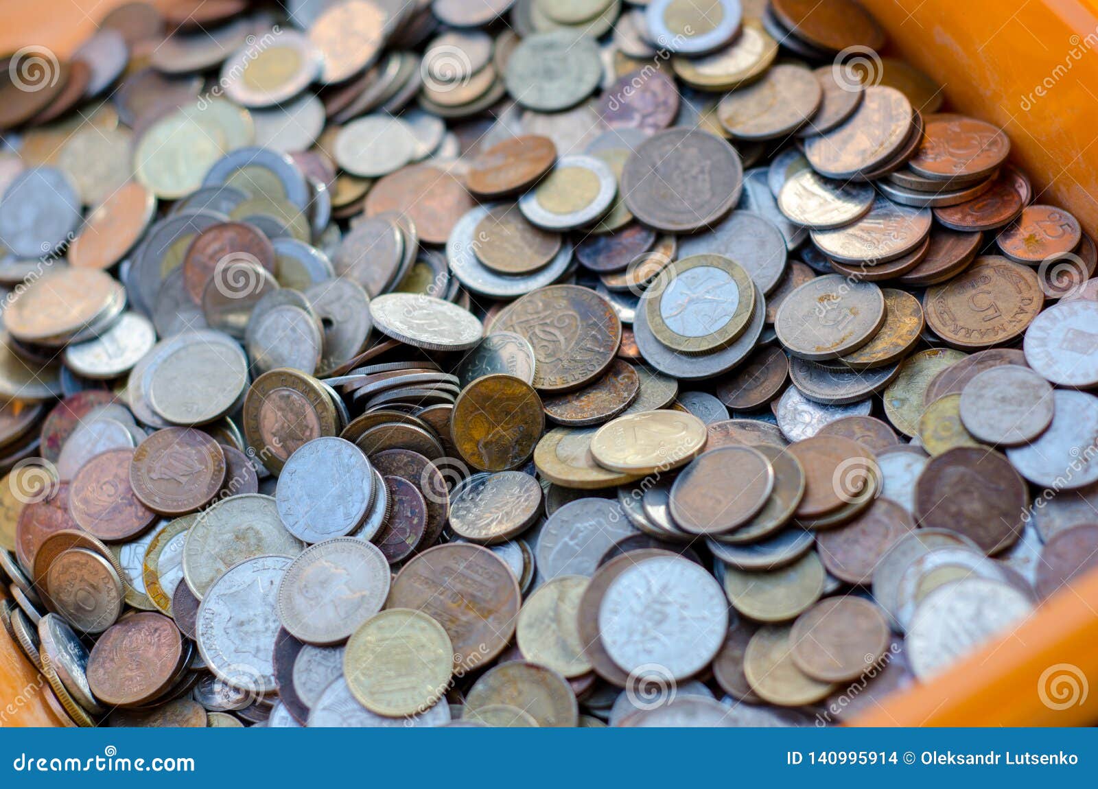 Many different coins stock photo. Image of money, countries - 140995914