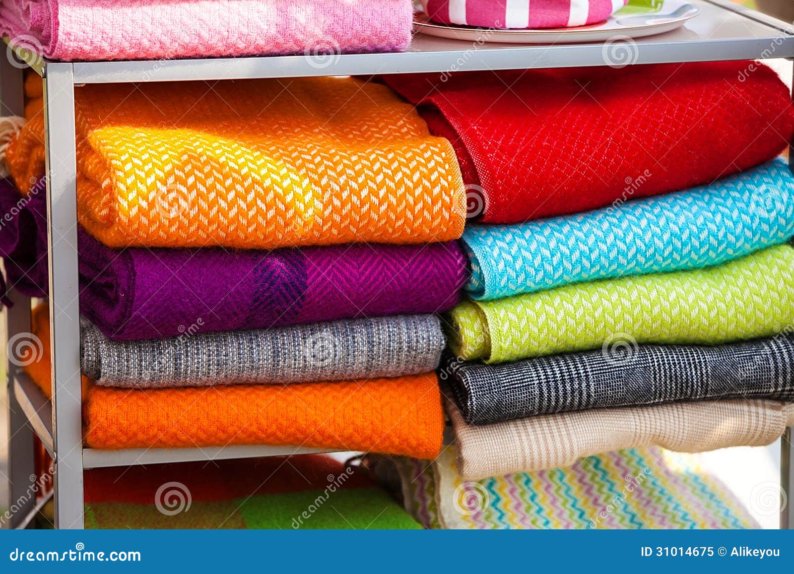 Many Different Color and Texture Fabrics Stock Image - Image of ...