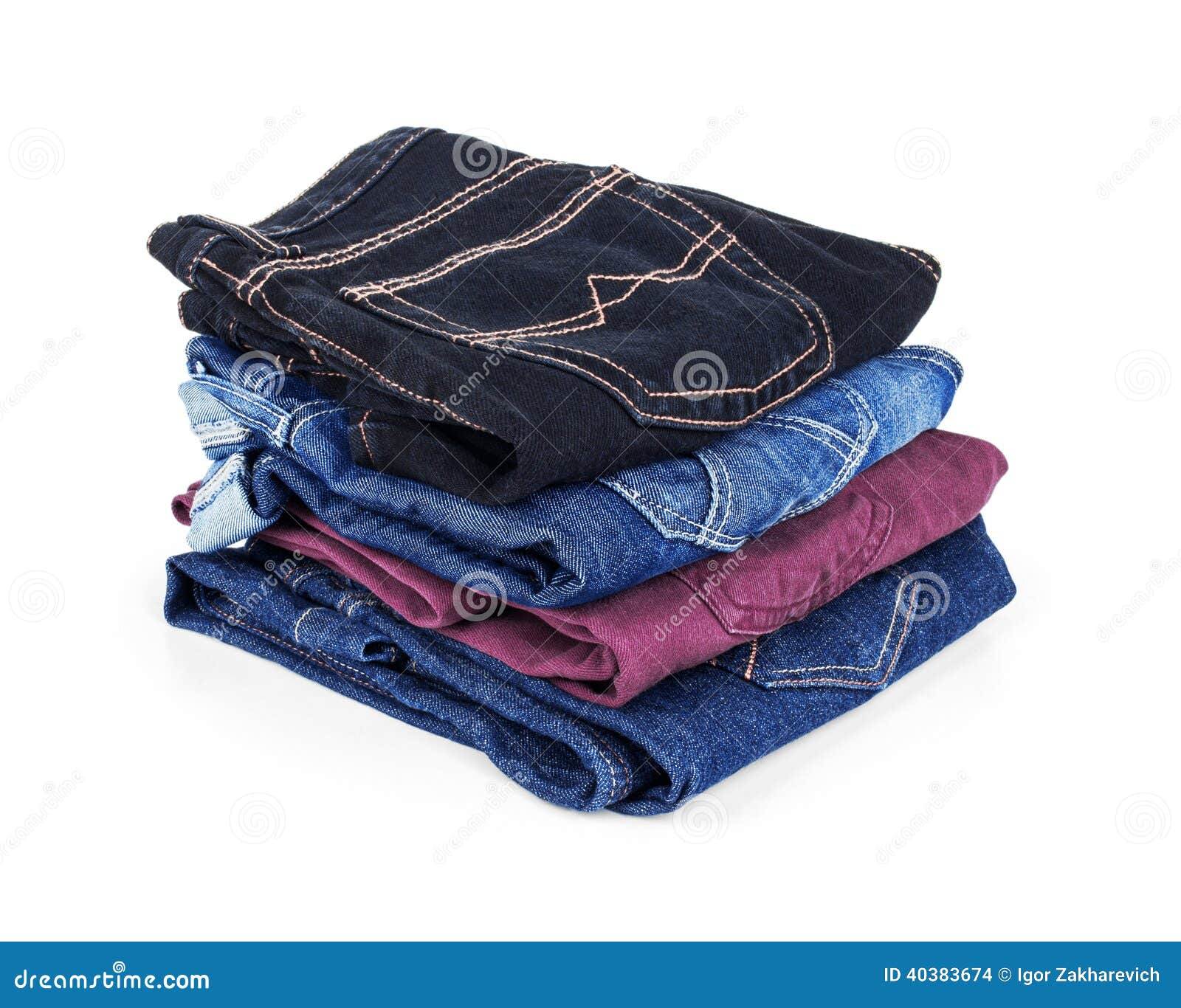 Many Different Colored Jeans Stock Photo - Image of female, cloth: 40383674