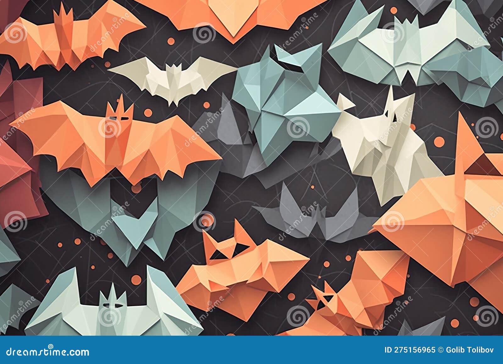 An Illustration of a Group of Origami Dragons Flying. Generative Stock ...
