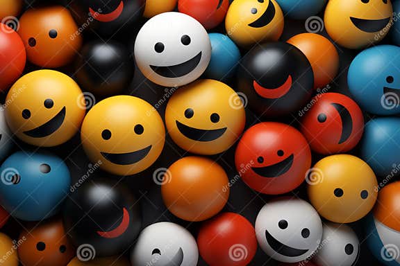 Many Different Colored Smiley Faces are Arranged Together Stock ...