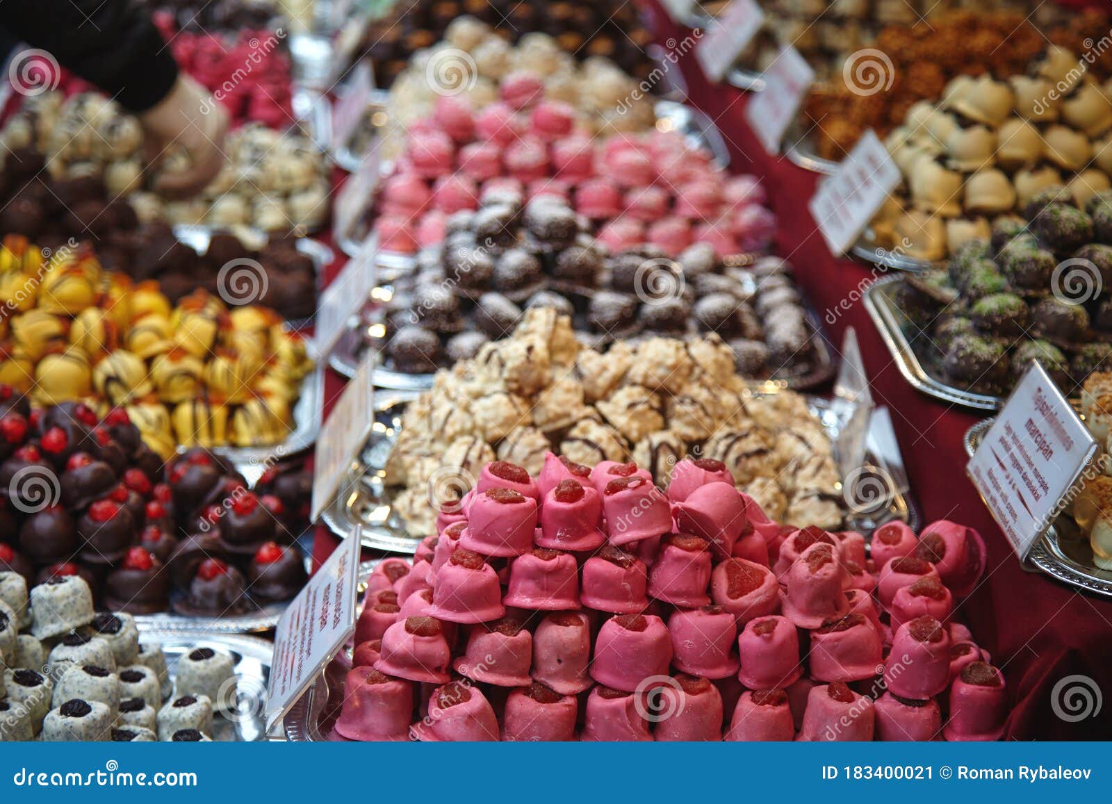 Many Different Colored Sweets Chocolate and Fruit Sweets Stock Image ...