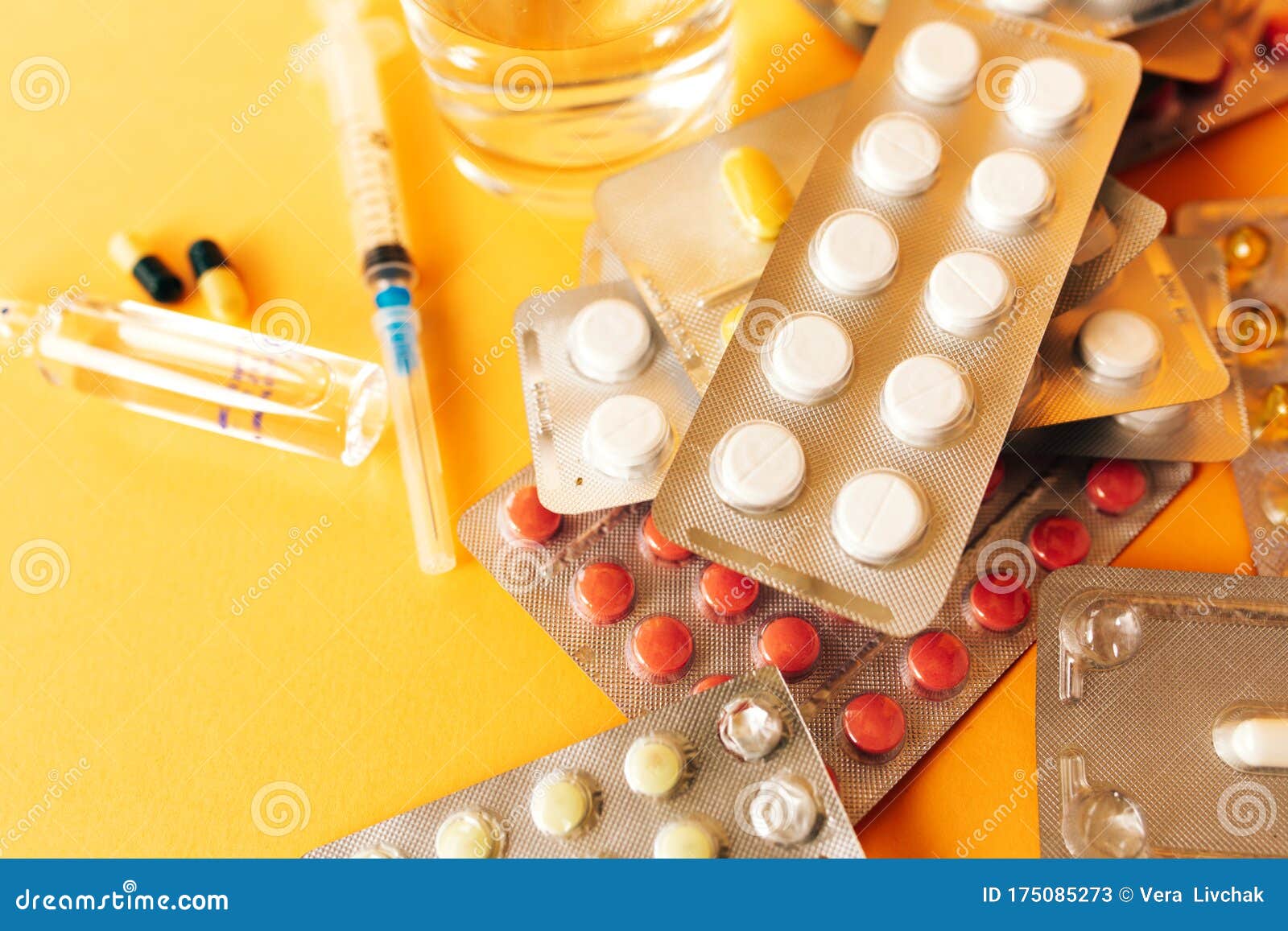 Many Different Colorful Medication and Pills from Above. Stock Image ...
