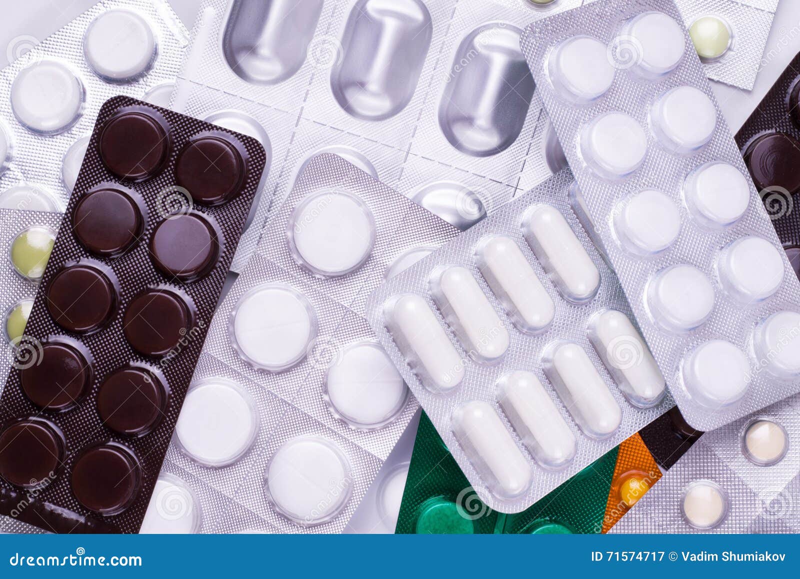 Many Different Colorful Medication and Pills from Above Stock Image ...