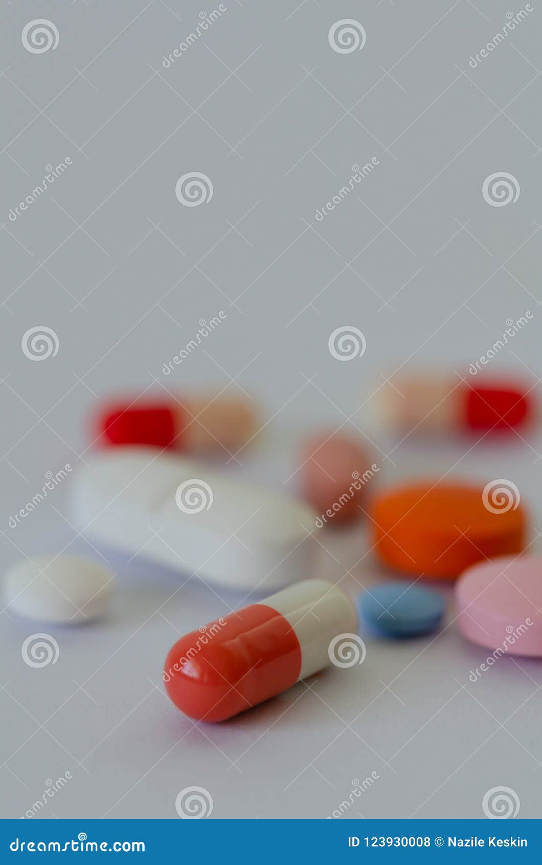 Many Different Colors Pills and Tablets Isolated on White Background ...