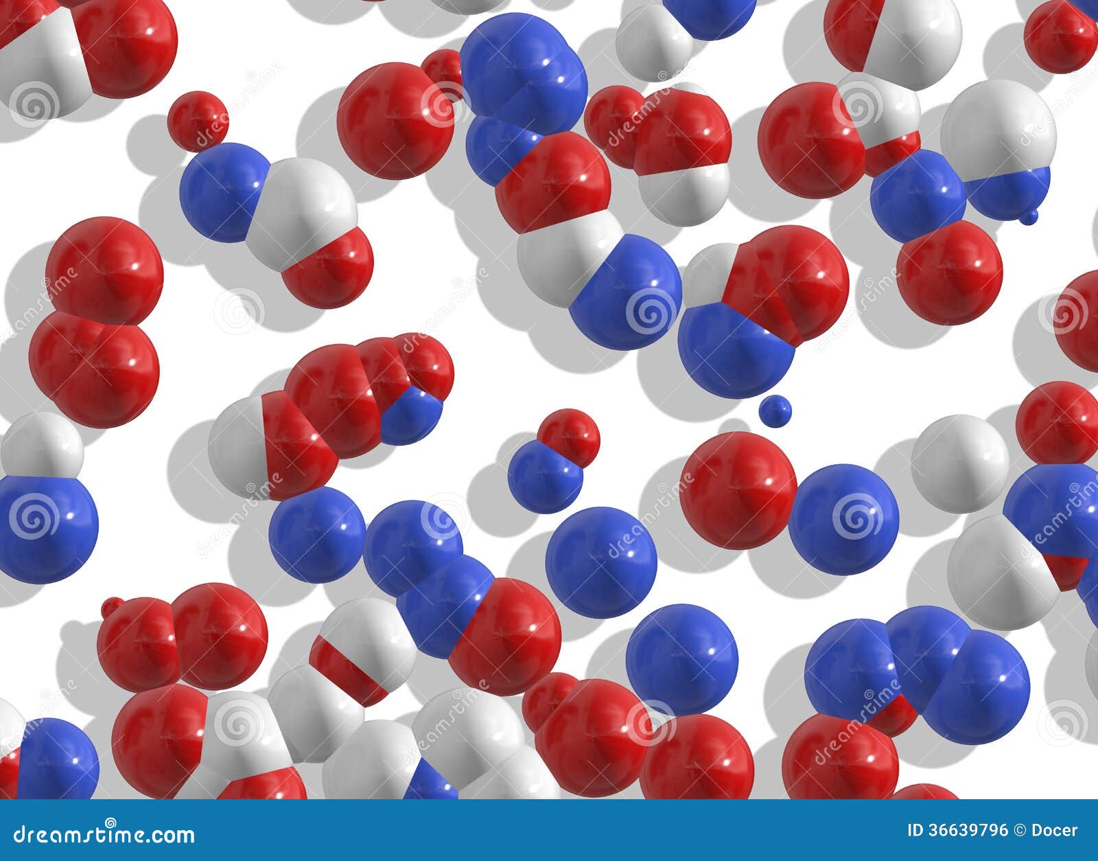 Many Different Coloured Molecule Shapes on a White Backgrounds Stock ...