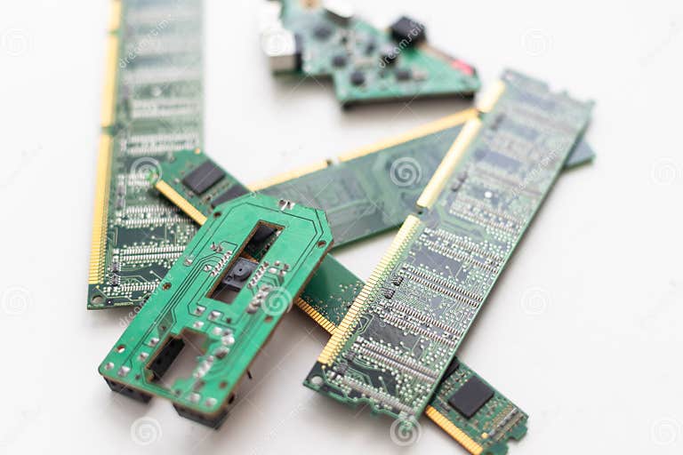 Many Different Computer Memory Modules (RAM, SD, DDR, EPROM) Stock ...