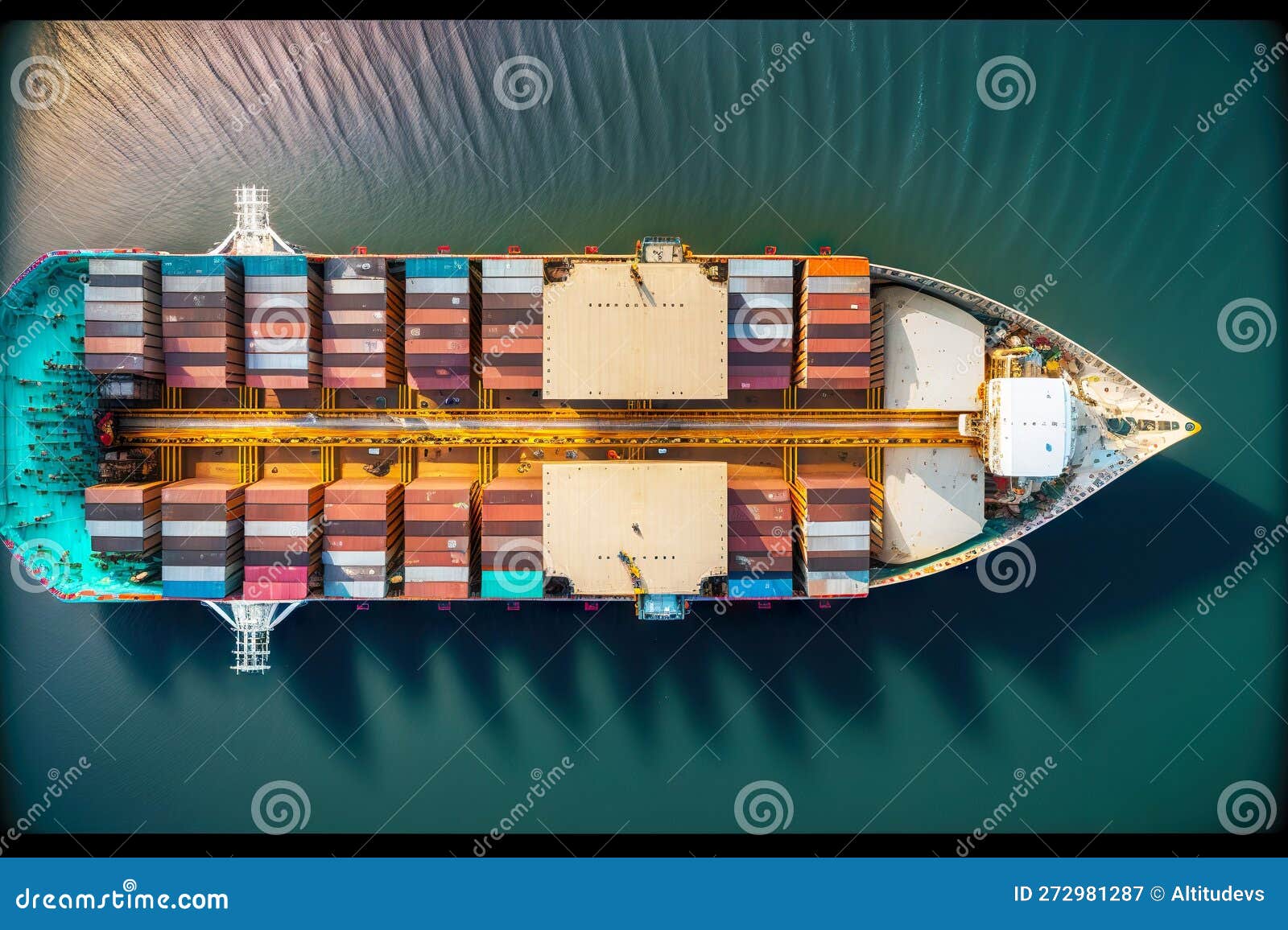 Many Different Containers on Deck of Cargo Ship, Global Business ...
