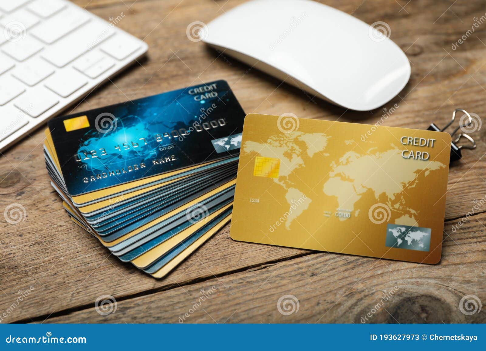 Many Different Credit Cards on Table Stock Image - Image of debt ...