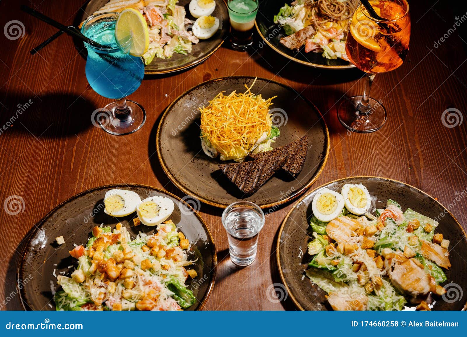 Many Different Delicious Dishes on the Table. Various Snacks and ...