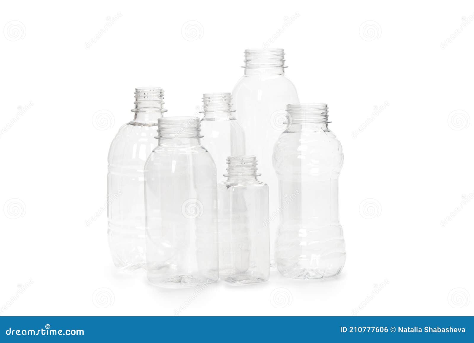 Many Different Empty Plastic Bottles Isolated on White Background Stock ...