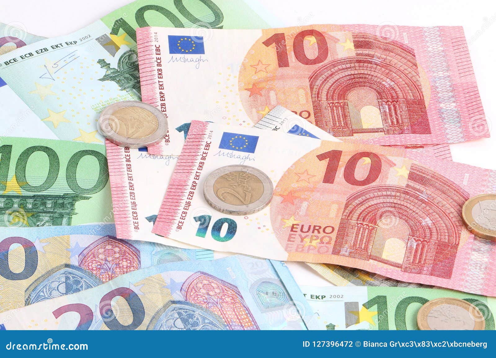 Many Different Euros in the Studio Stock Photo - Image of international ...