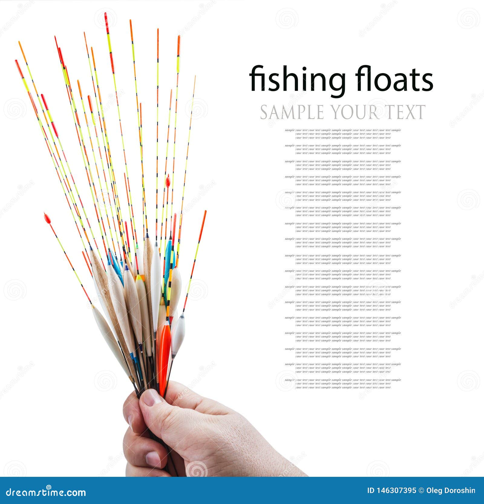 Many Different Floats in Size, Length, Color in Hand Stock Image ...