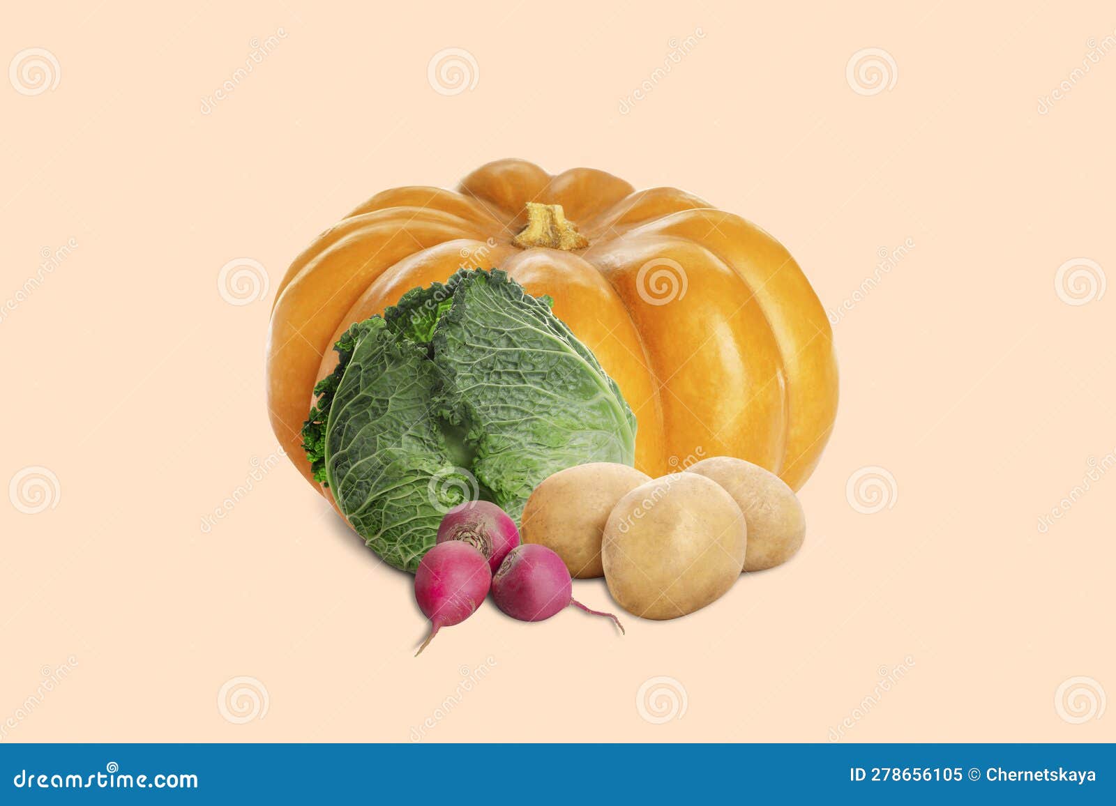 Many Different Fresh Vegetables on Beige Background Stock Image - Image ...
