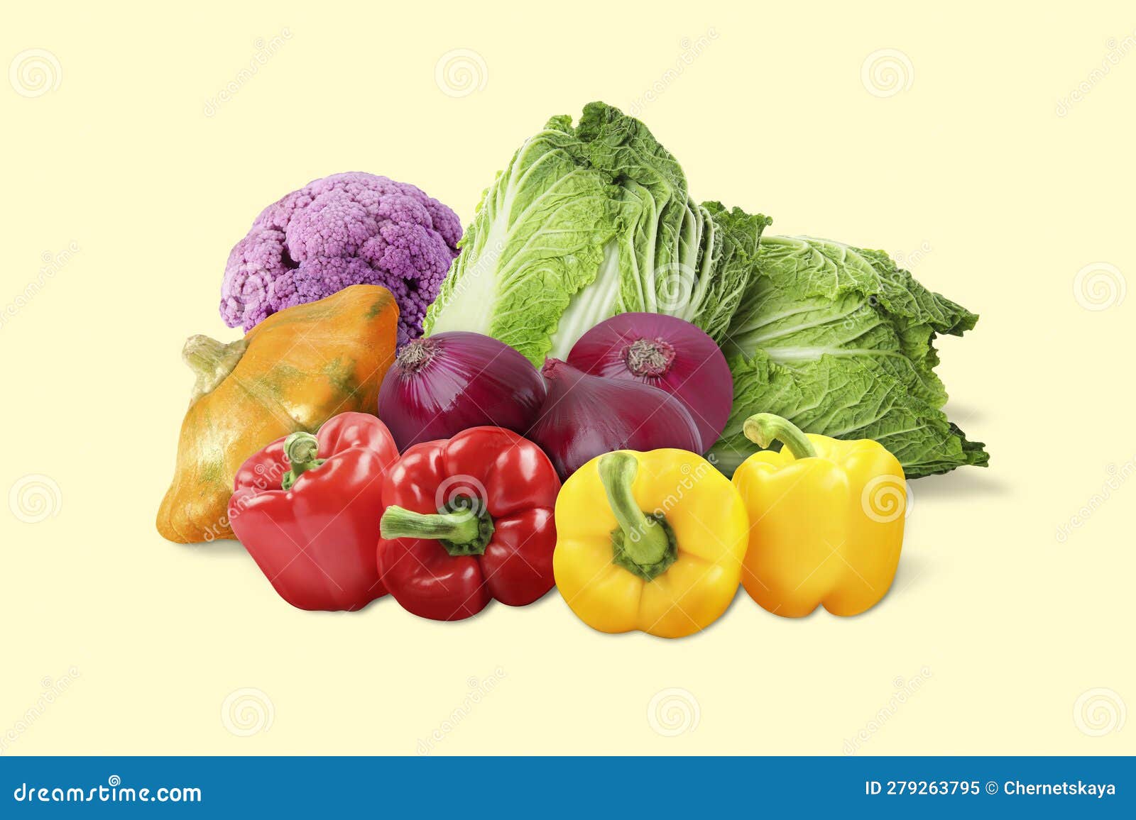 Many Different Fresh Vegetables on Beige Background Stock Image - Image ...