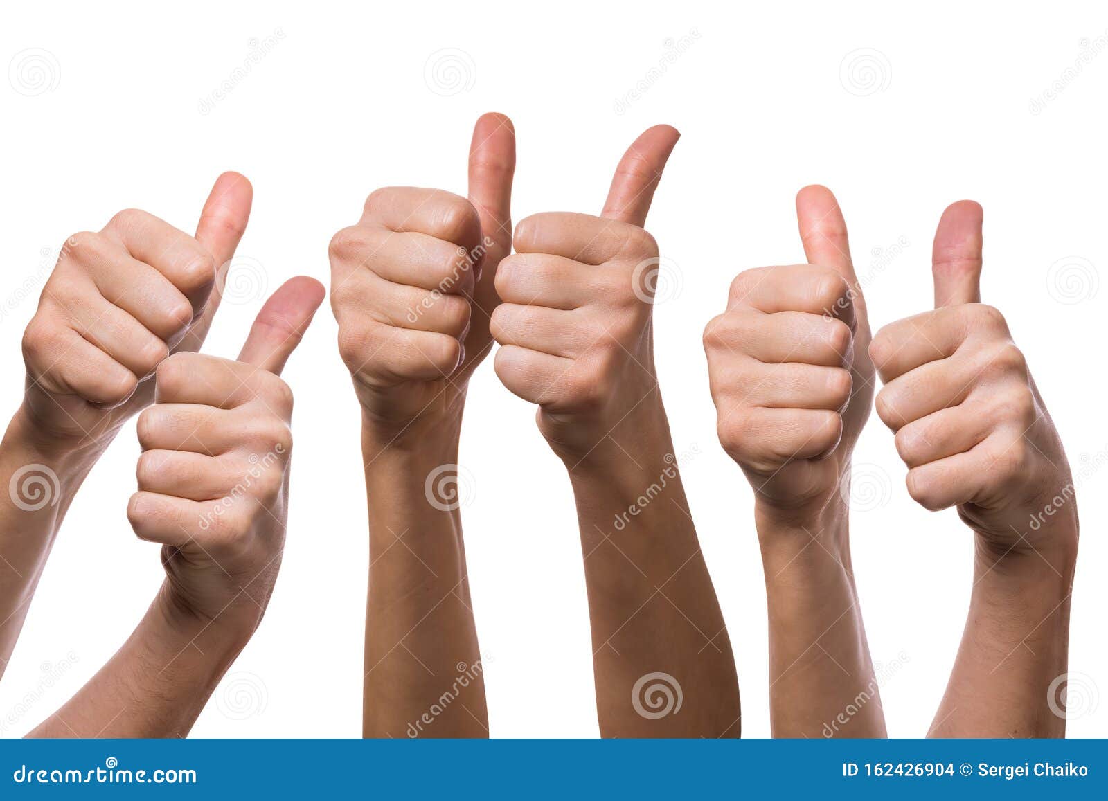 Many Different Hands with Thumb Raised Up, Isolated. Symbol of Approval ...
