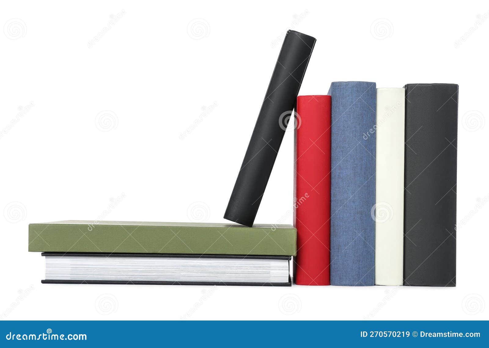 Many Different Hardcover Books on White Background Stock Image - Image ...