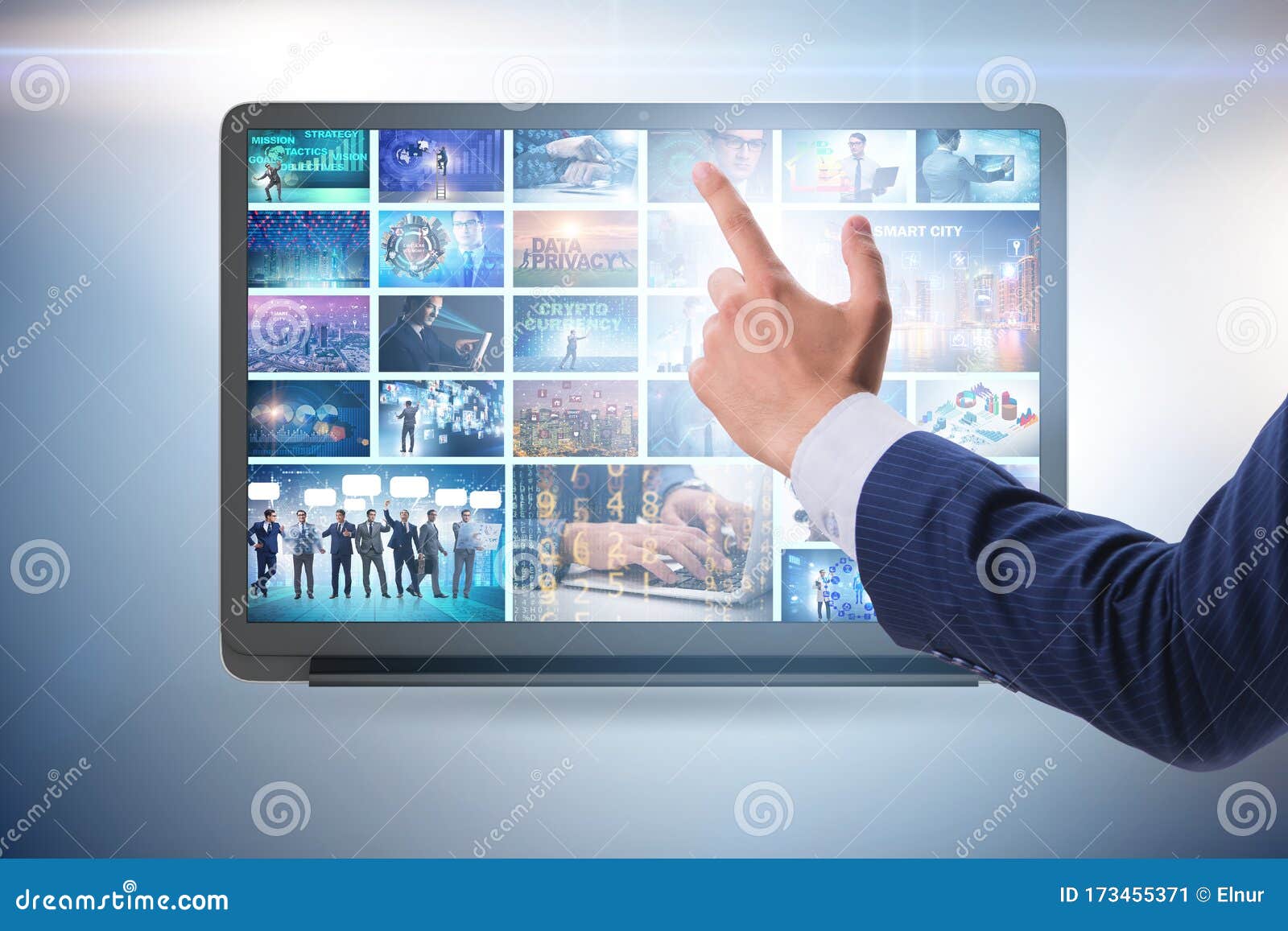 Many Different Images in Video Streaming Concept Stock Image - Image of ...