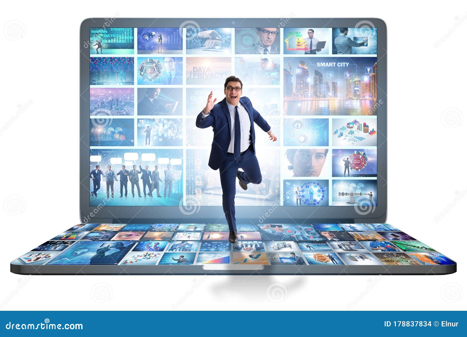 Many Different Images in Video Streaming Concept Stock Photo - Image of ...