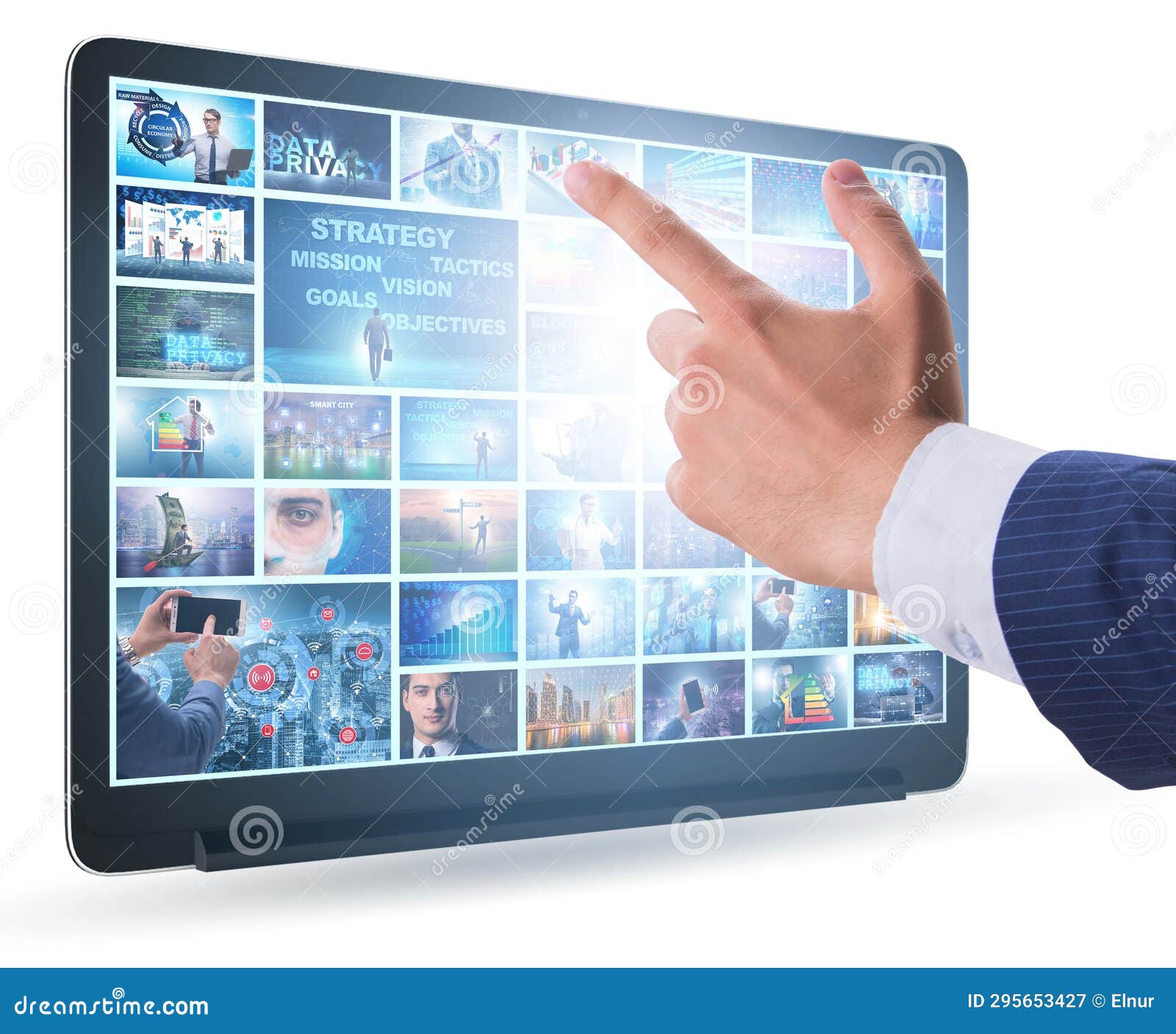 Many Different Images in Video Streaming Concept Stock Image - Image of ...