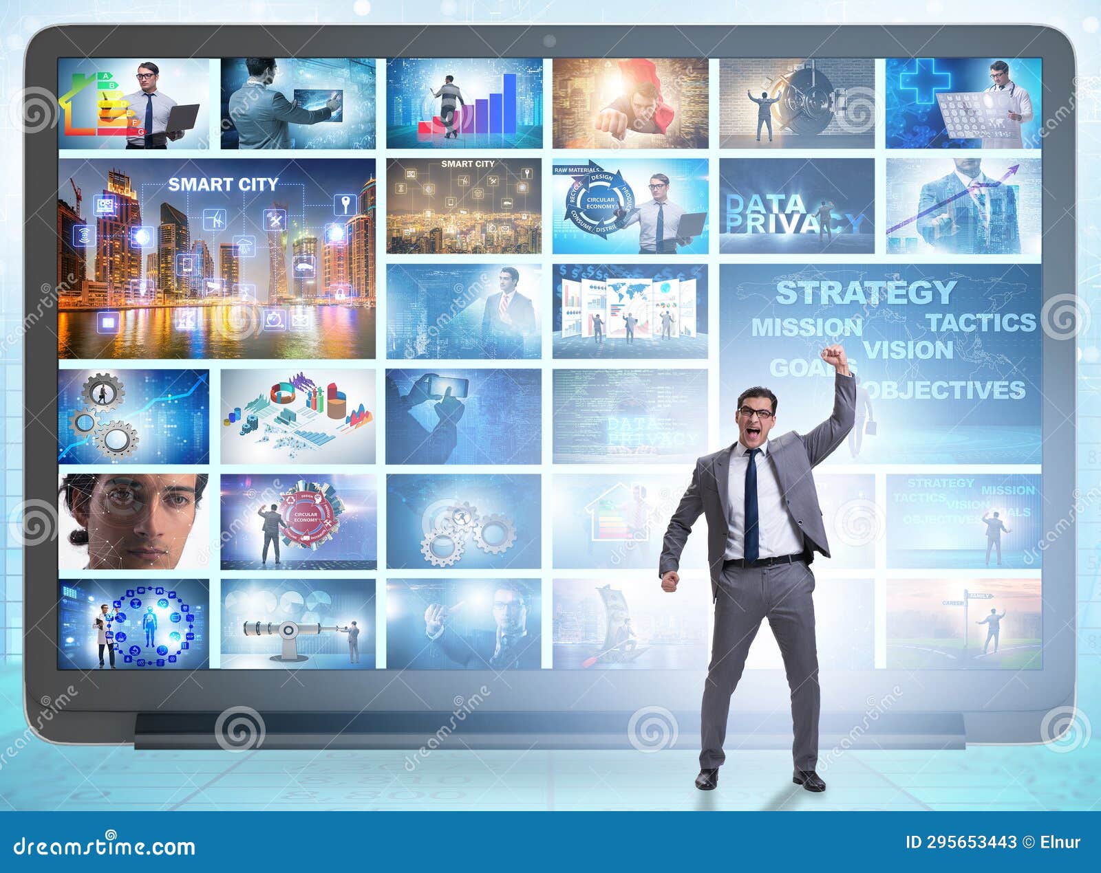 Many Different Images in Video Streaming Concept Stock Image - Image of ...