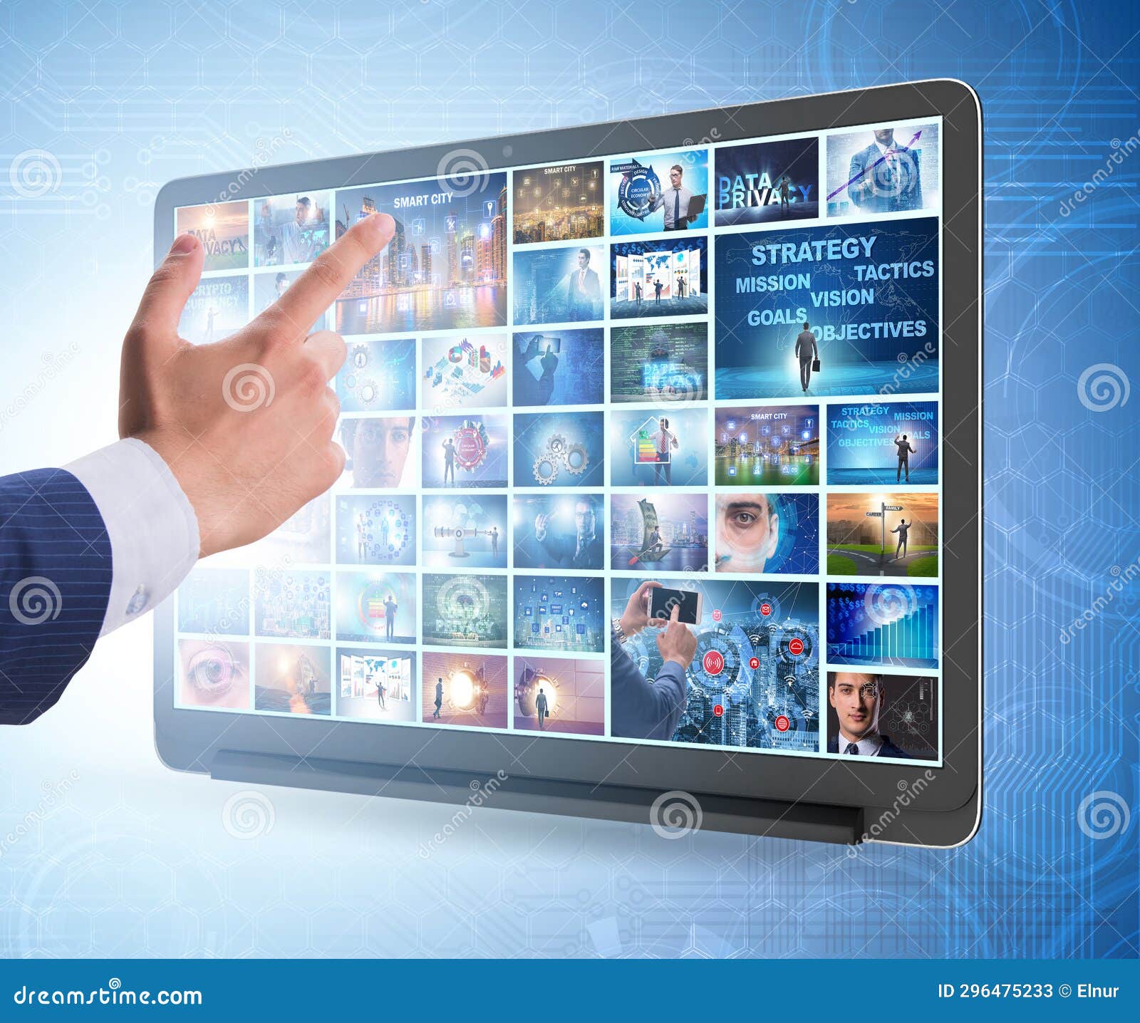 Many Different Images in Video Streaming Concept Stock Image - Image of ...