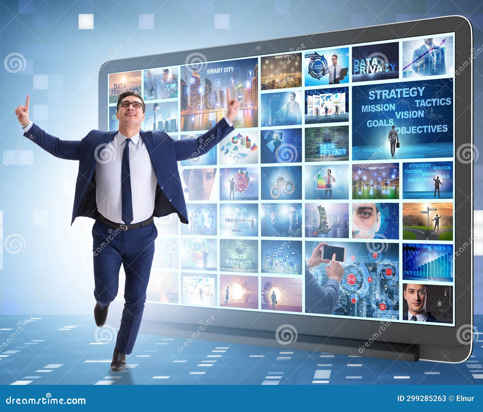 Many Different Images in Video Streaming Concept Stock Image - Image of ...