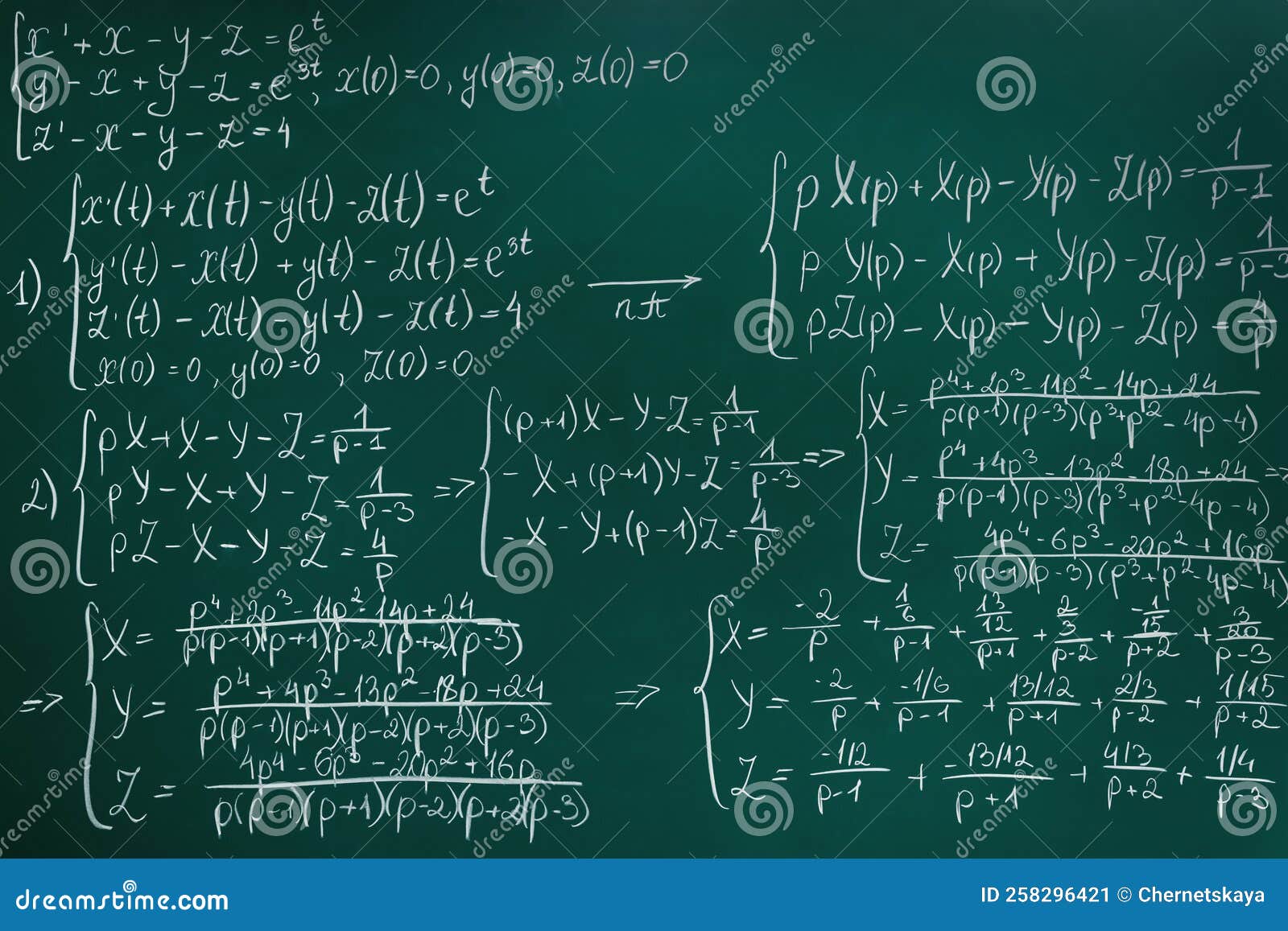 Many Different Math Formulas Written on Chalkboard Stock Image - Image ...