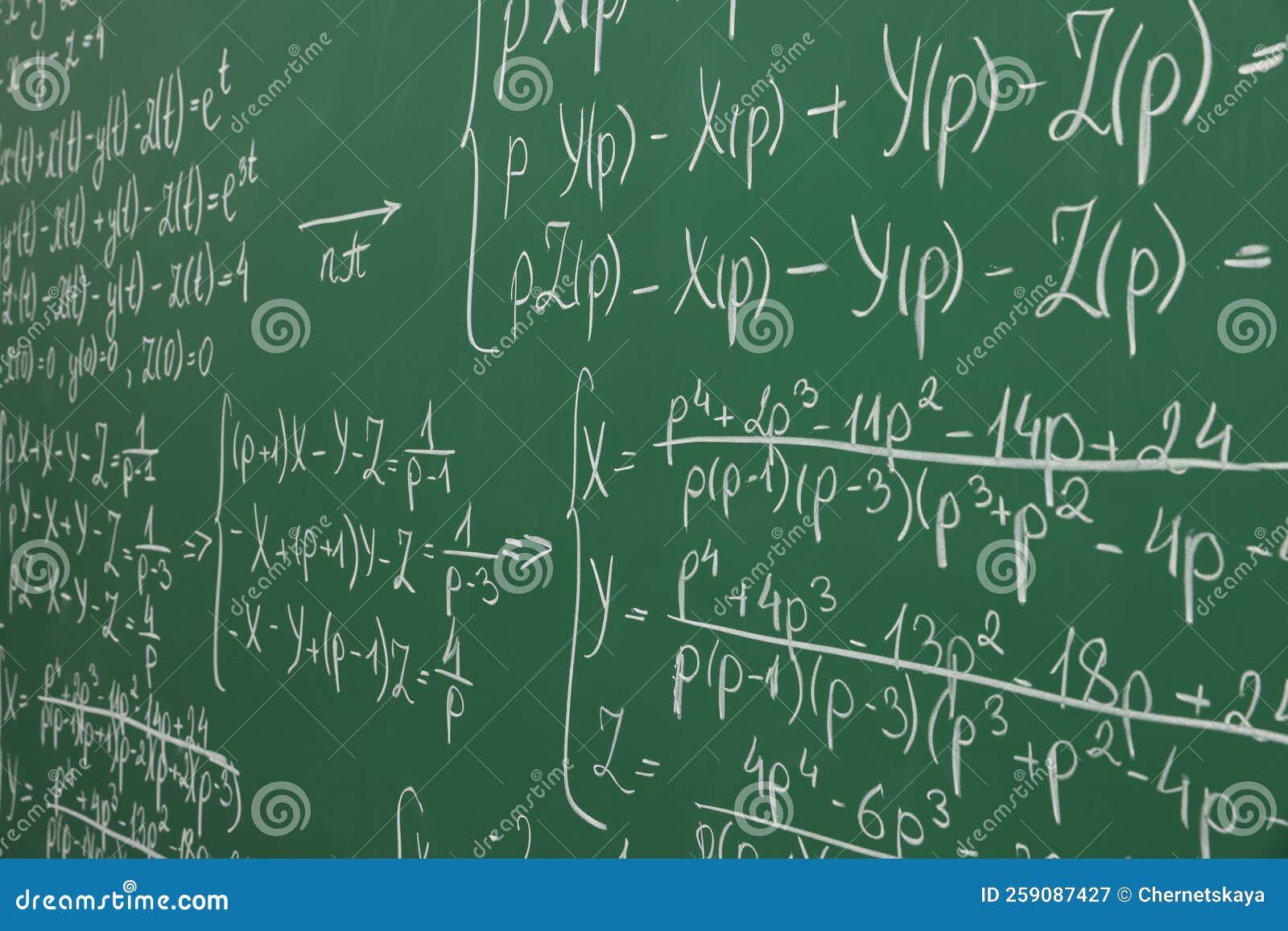 Many Different Math Formulas Written on Chalkboard Stock Image - Image ...