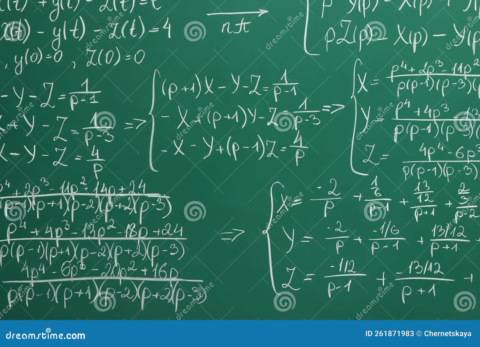 Many Different Math Formulas Written on Chalkboard Stock Image - Image ...