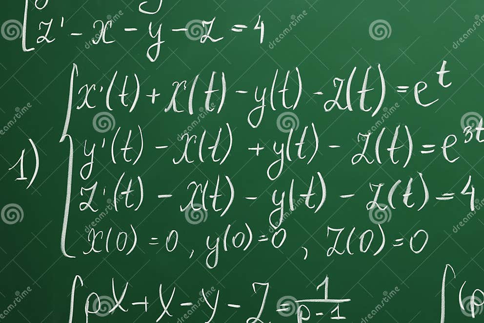 Many Different Math Formulas Written on Chalkboard Stock Image - Image ...