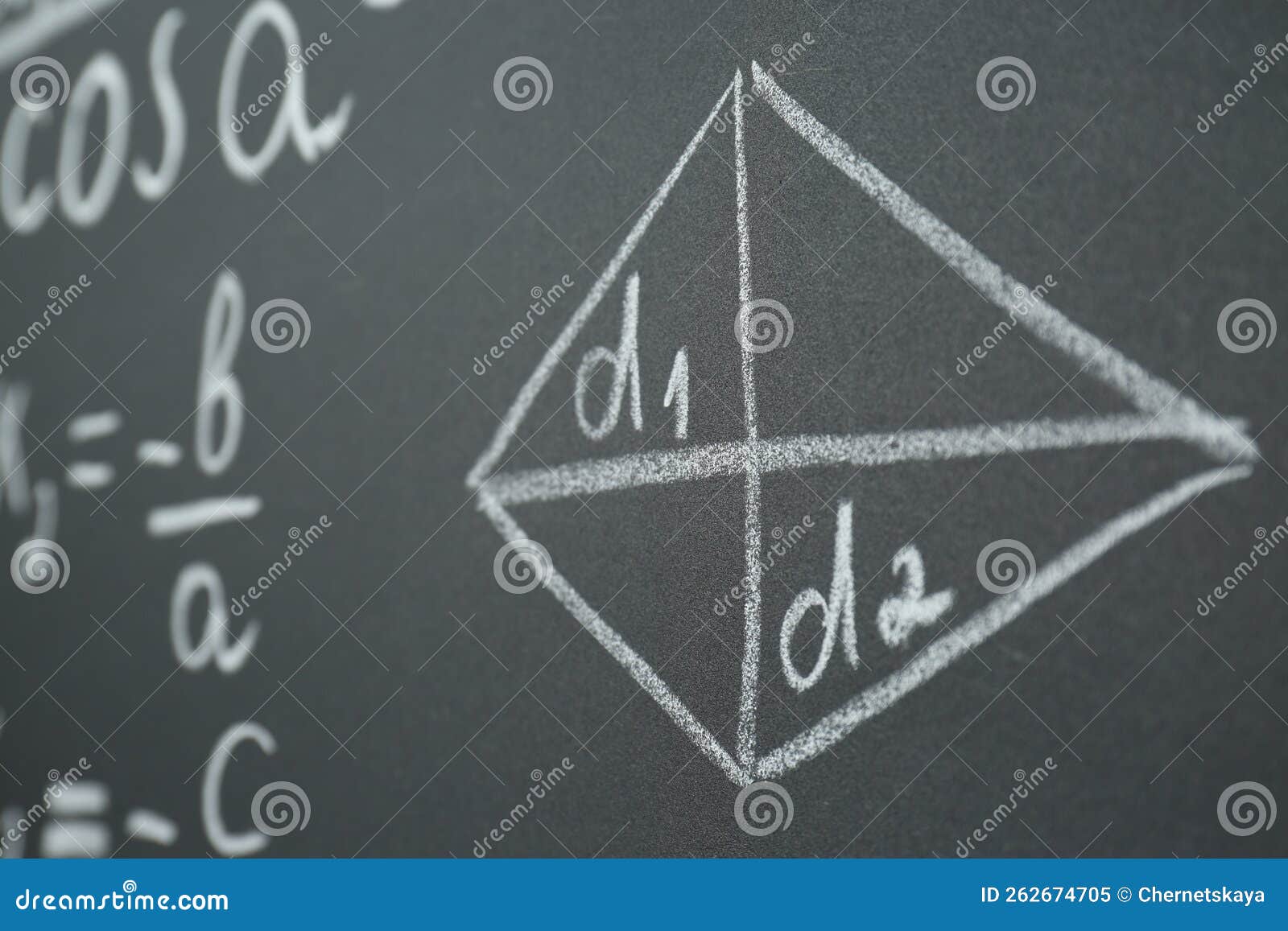 Many Different Math Formulas Written on Chalkboard, Closeup Stock Image ...