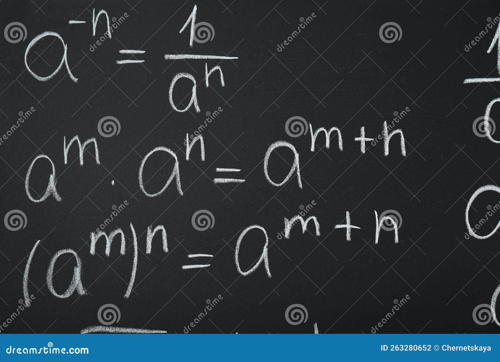 Many Different Math Formulas Written on Chalkboard, Closeup Stock Photo ...