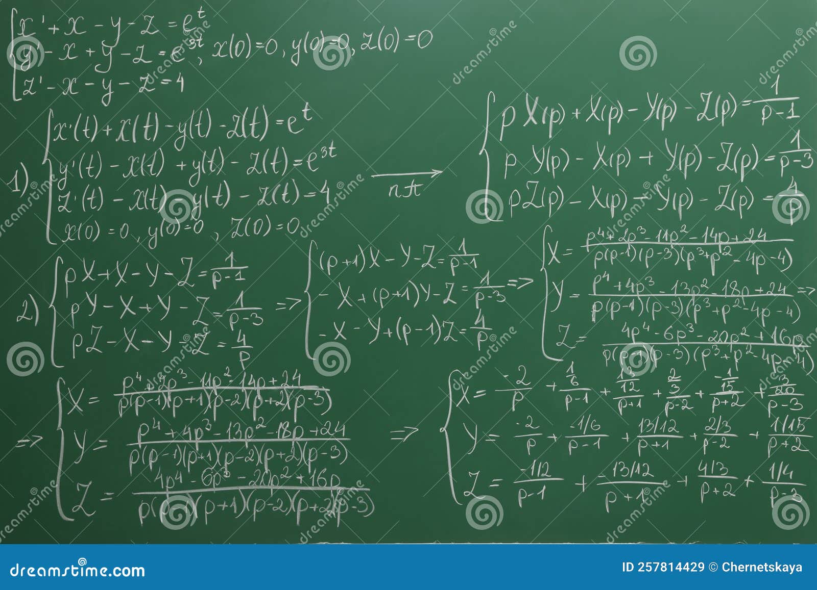Many Different Math Formulas Written on Chalkboard Stock Image - Image ...