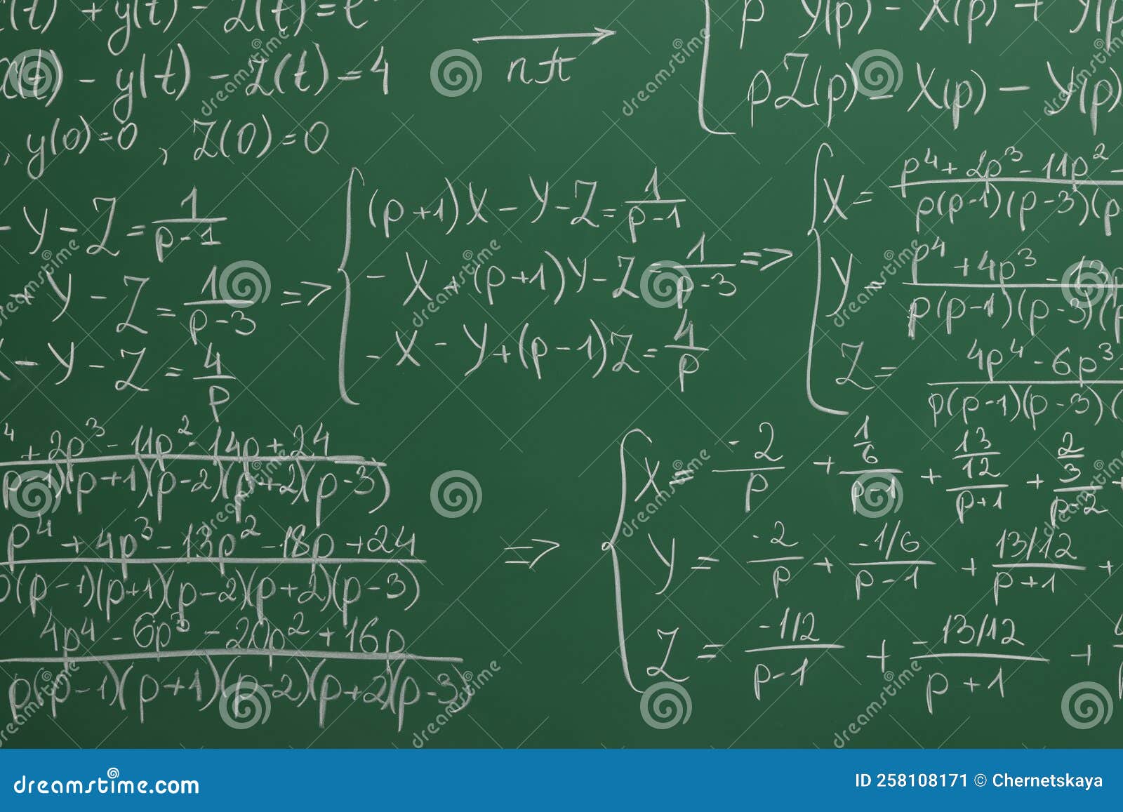 Many Different Math Formulas Written on Chalkboard Stock Image - Image ...