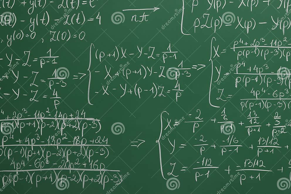 Many Different Math Formulas Written on Chalkboard Stock Image - Image ...
