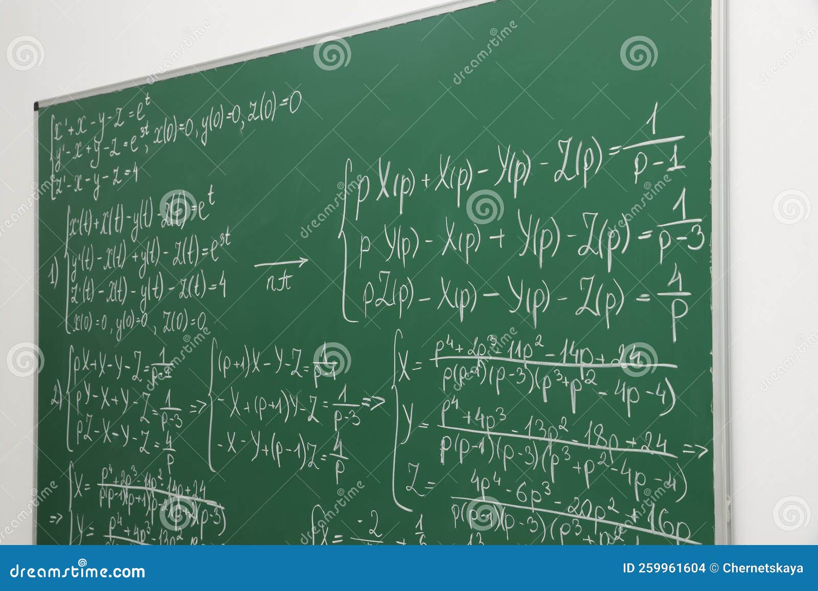 Many Different Math Formulas Written on Chalkboard Stock Photo - Image ...