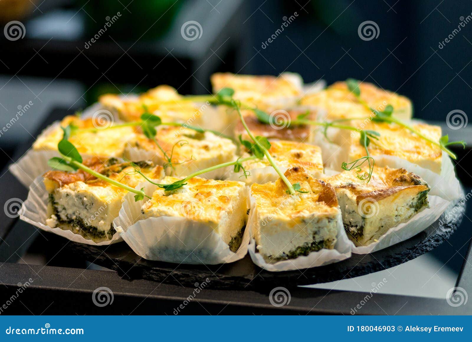 Many Different Meat Canapes for the Whole Frame. Horizontal Frame Stock ...