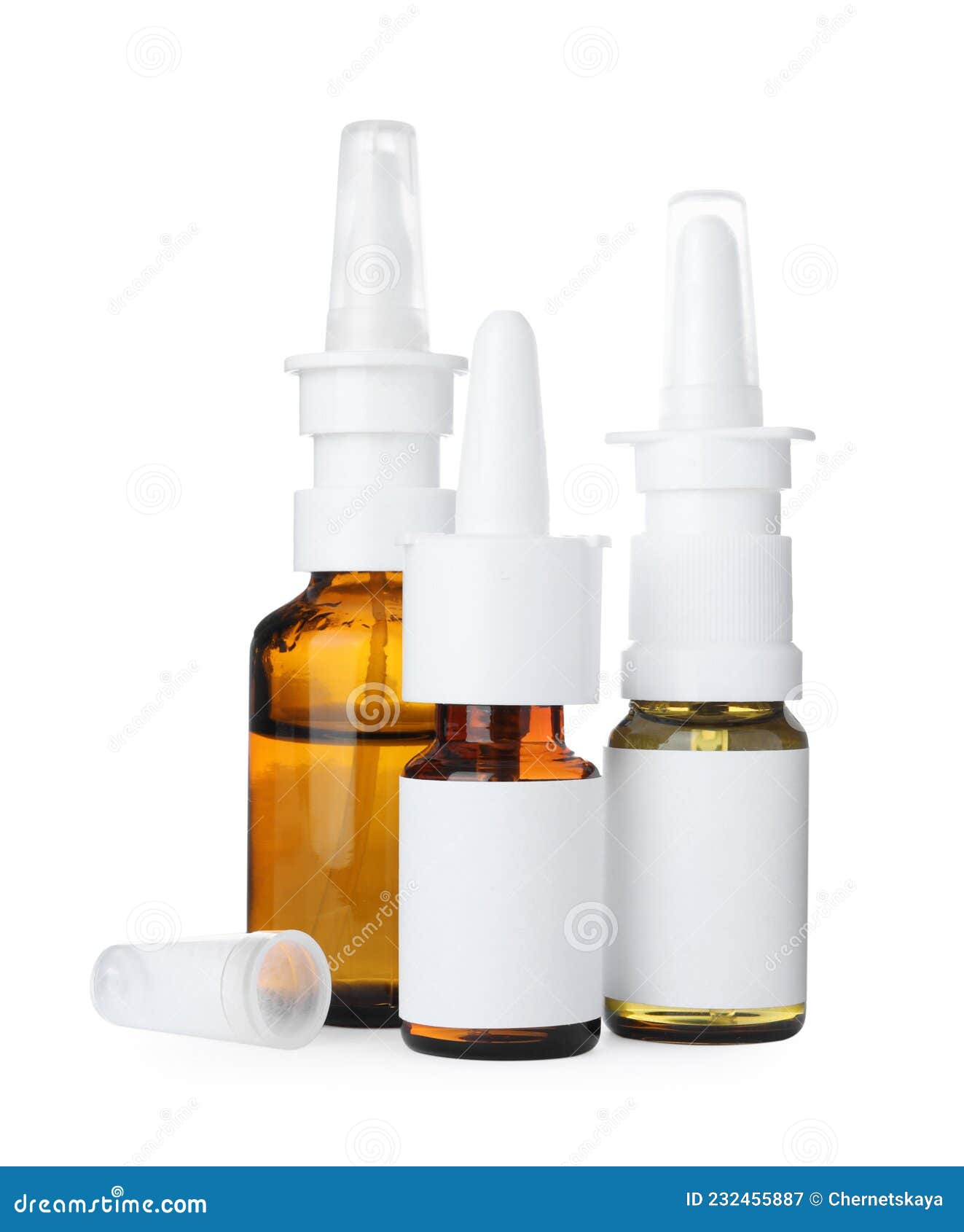 Many Different Nasal Sprays on White Background Stock Image - Image of ...