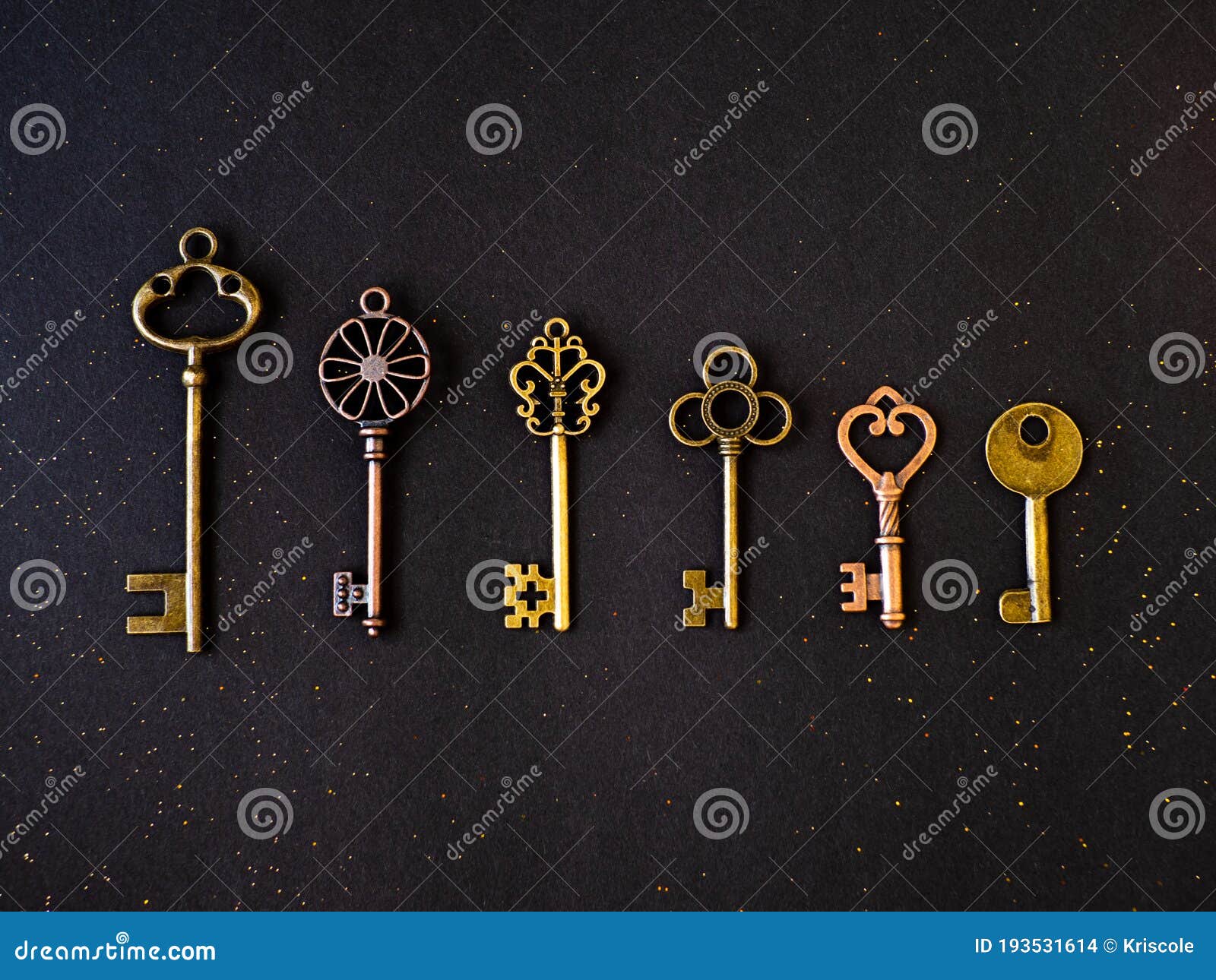 Many Different Old Keys from Different Locks, in Order in a Line, Flat ...