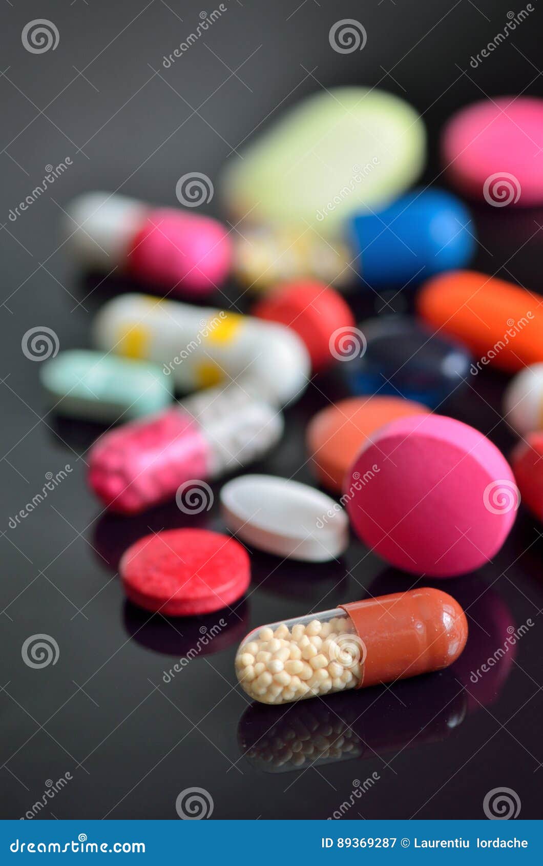 Many Different Pills on Table Stock Image - Image of pharmaceutical ...