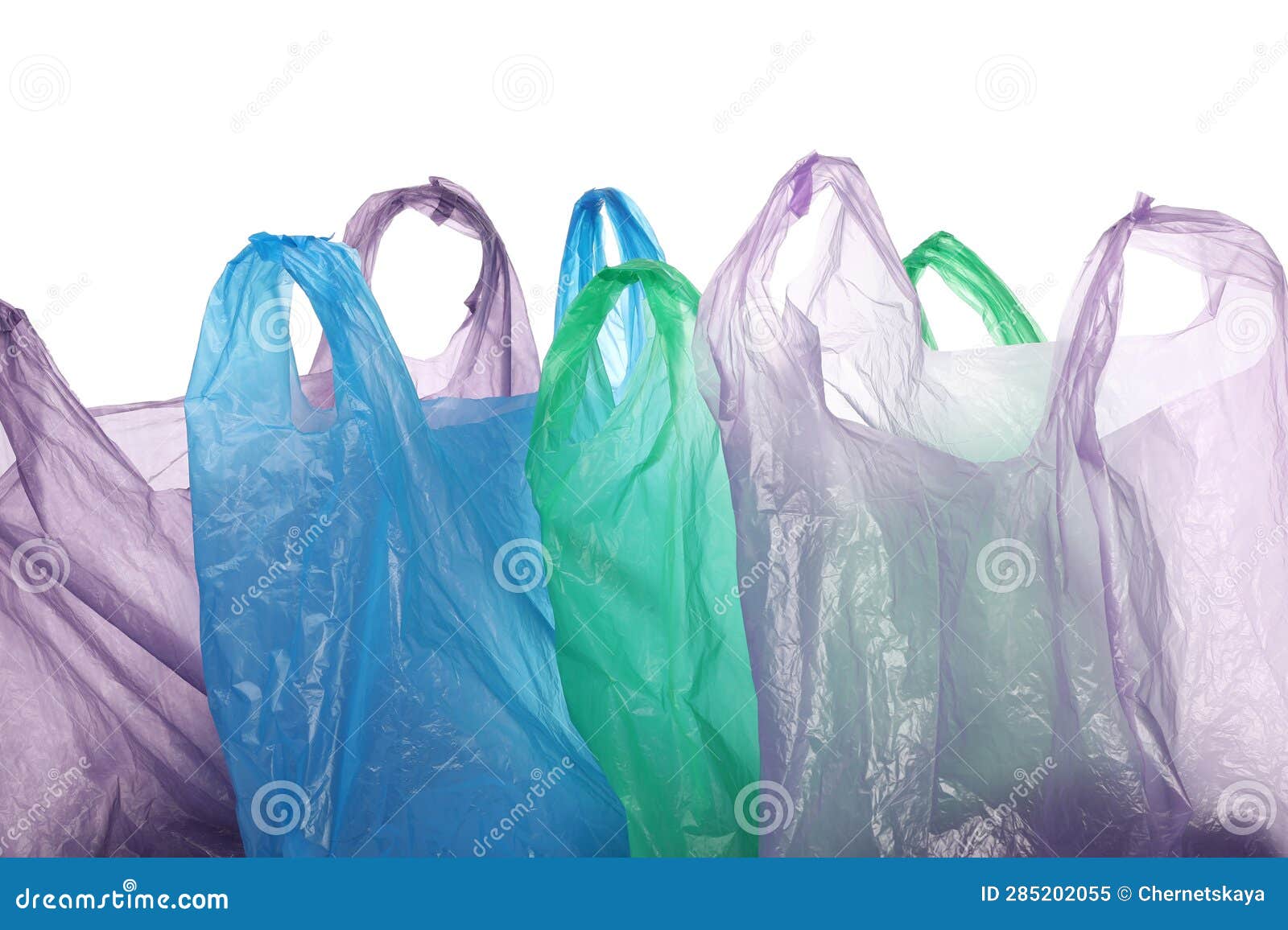 Many Different Plastic Bags on White Background Stock Image - Image of ...